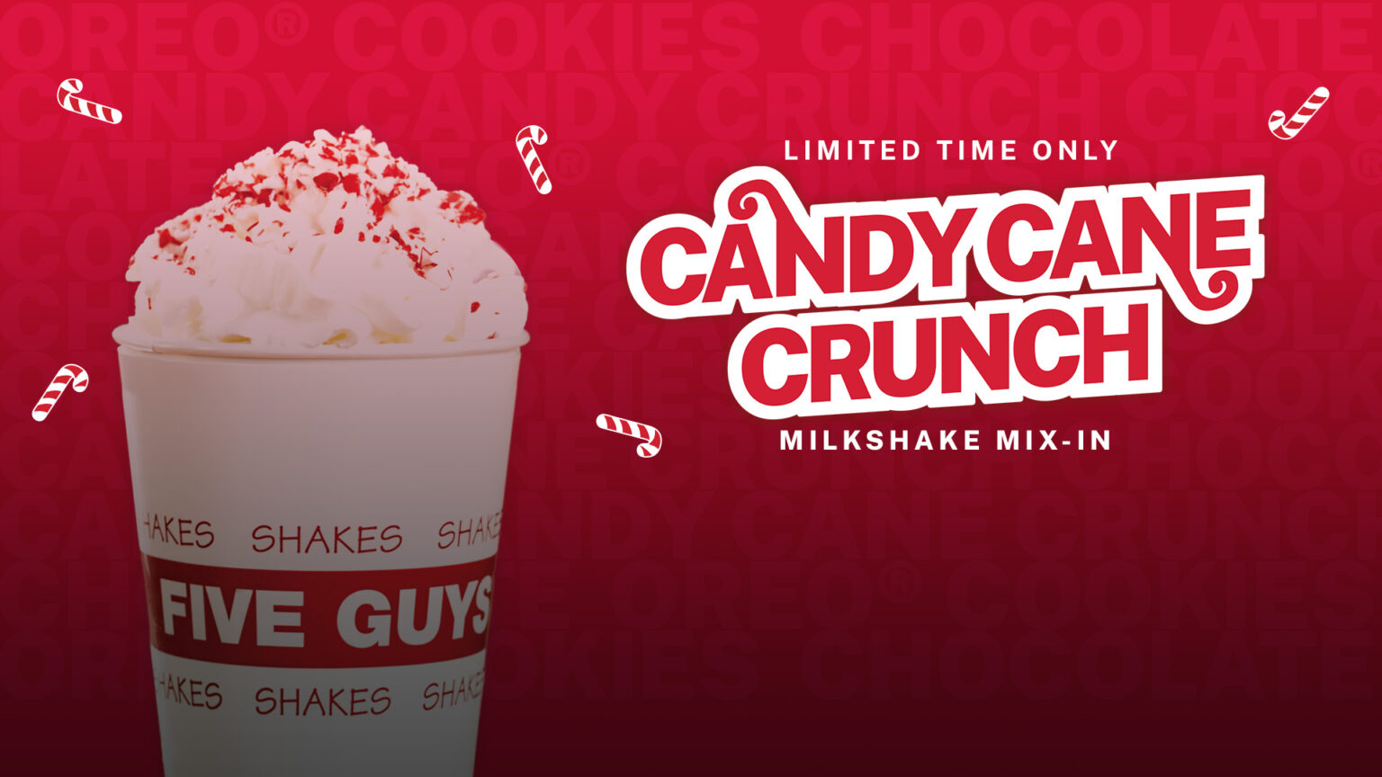 Shake the Season with Candy Cane Crunch at Five Guys! | Five Guys